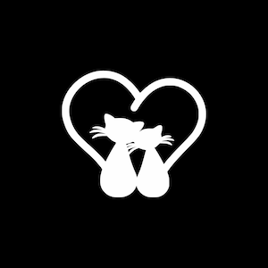 Cat Car Decal Love Cats Vinyl Decal Sticker Pet Decal Kitties 18 COLORS ...