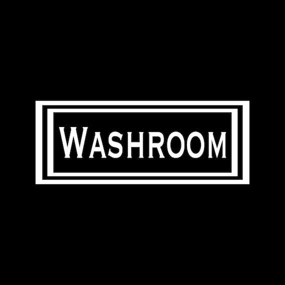 Washroom Decal Washroom Vinyl Decal Bathroom Door Decal - Etsy