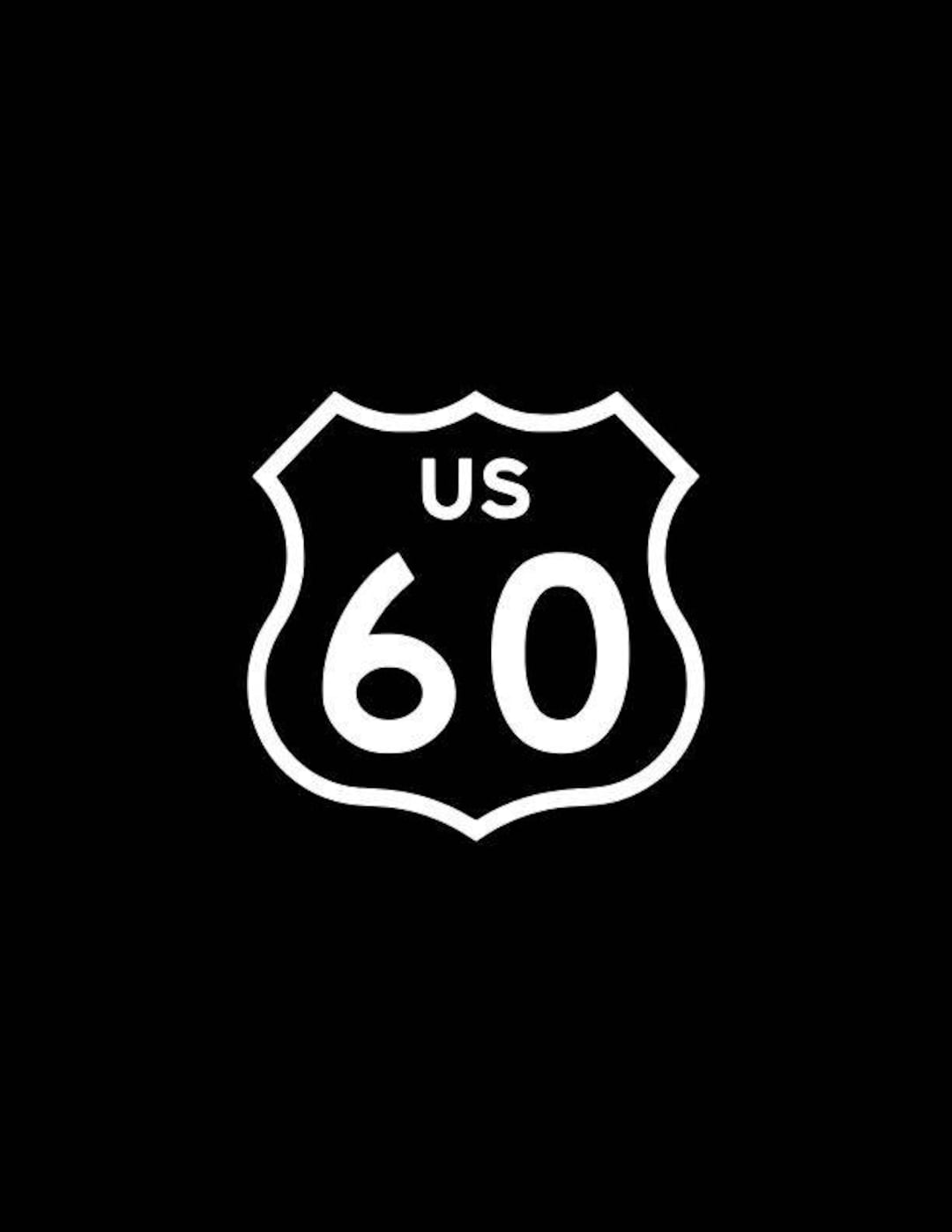 US Route 6O, U.S. Route 60 Decal, Route 60 Sticker Laptop Window Bumper ...