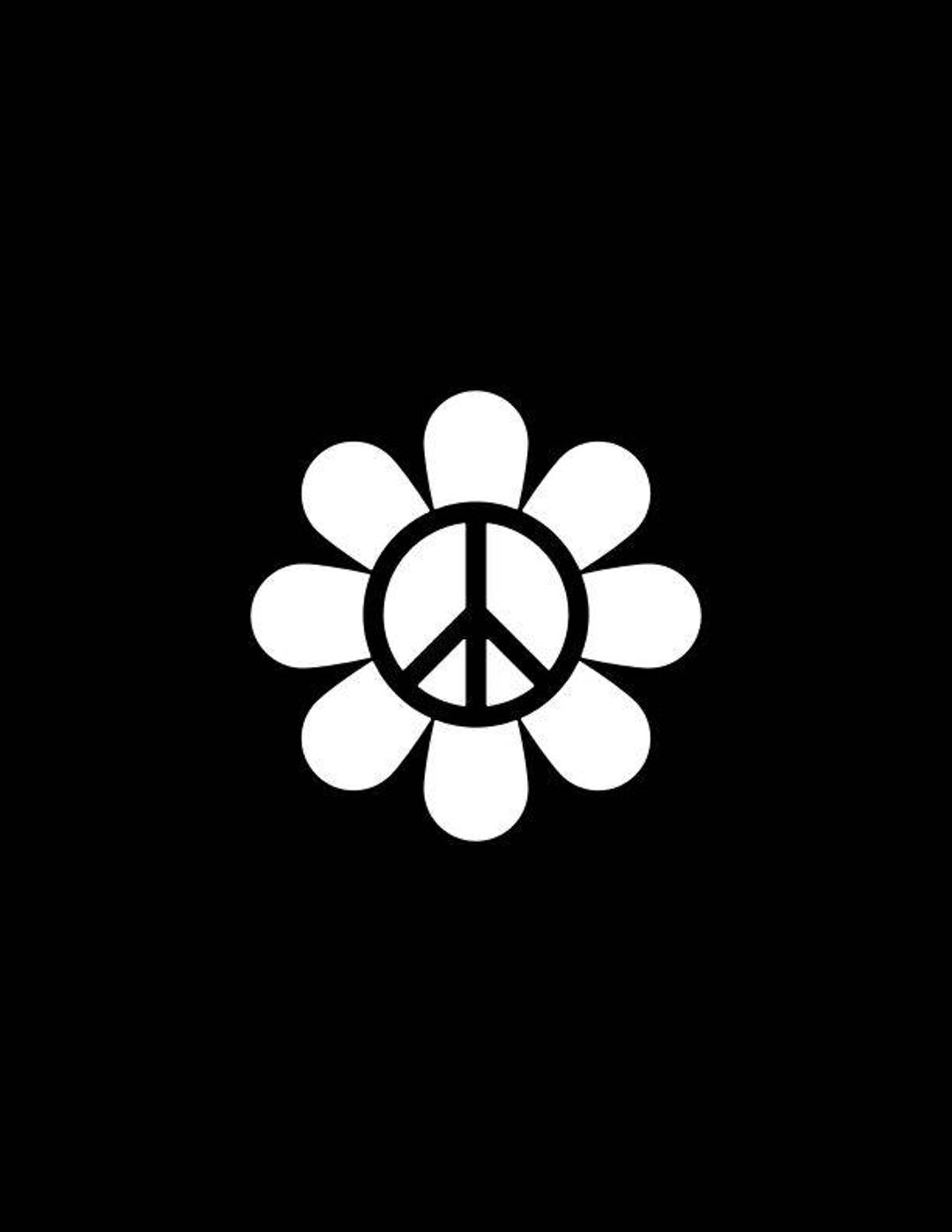 Peace Sign Decal - Peace Flower Decal,peace Symbol Decal,peace,hippie ...