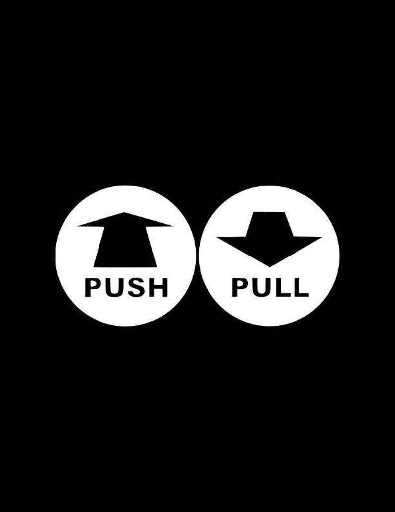 Push Pull Sign Set Push Decal Pull Decal Push Pull Door Decal Push Pull ...