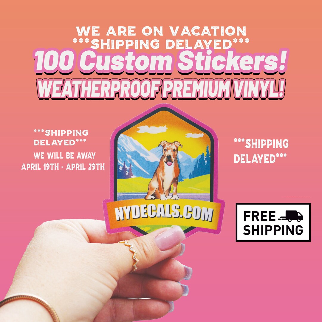 100 Custom Stickers,your Design or Logo Stickers, Die Cut, Kiss Cut ...