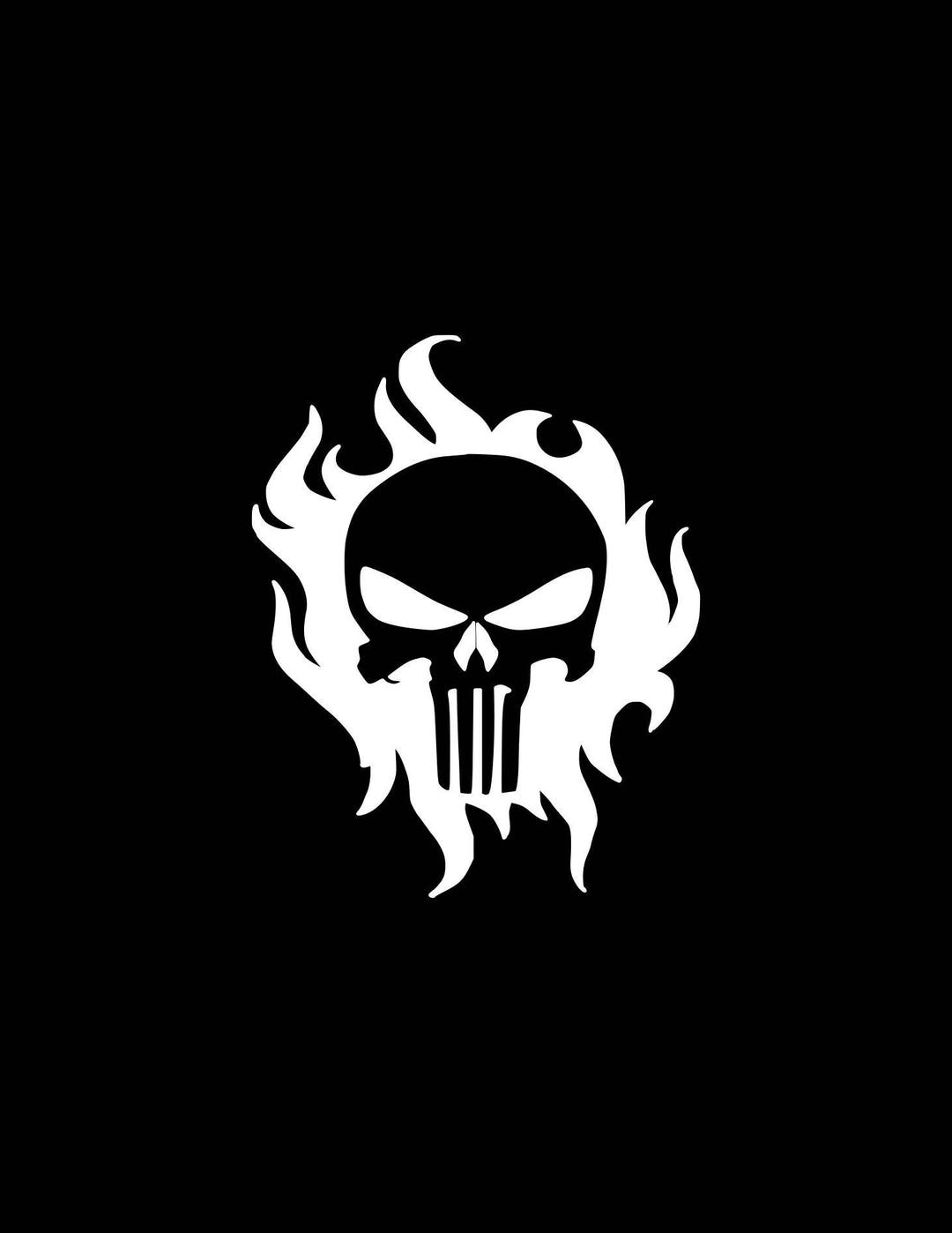 Skull Decal Skull and Flames Car Decal Skull Sticker Skull Car Decal ...