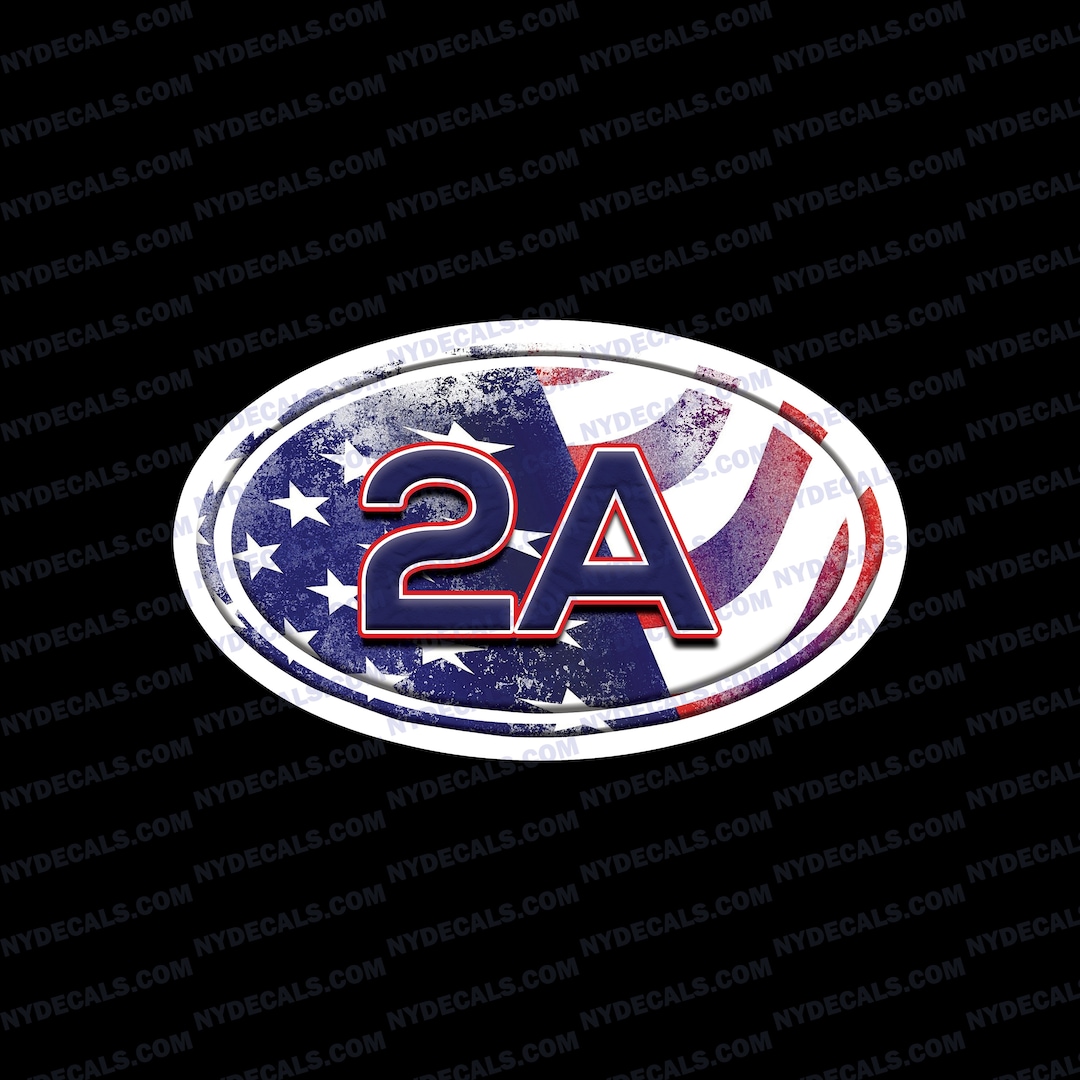 2A Decal, American Flag,2nd Amendment Decal,oval 2A Car Decal,pro Gun ...