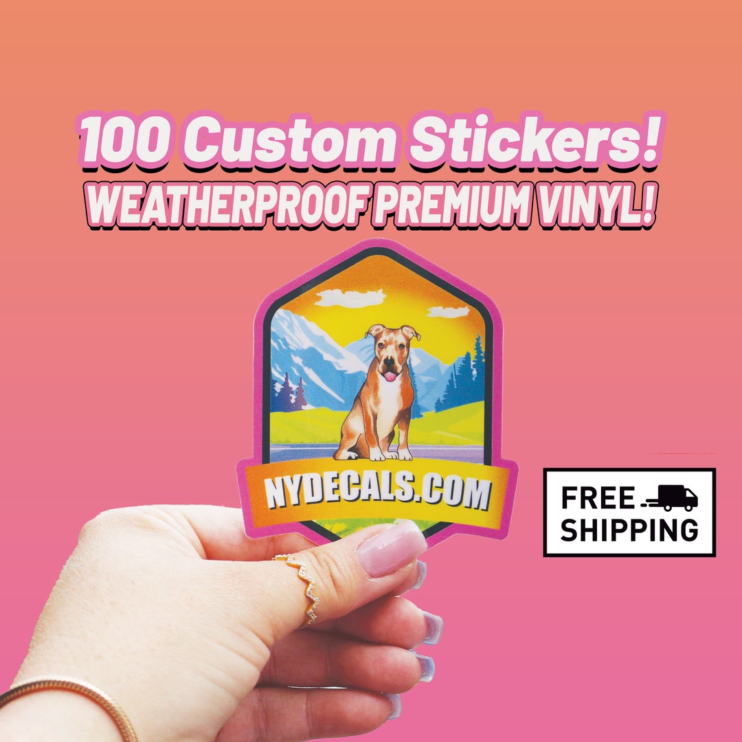 100 Custom Stickers,your Design or Logo Stickers, Die Cut, Kiss Cut ...