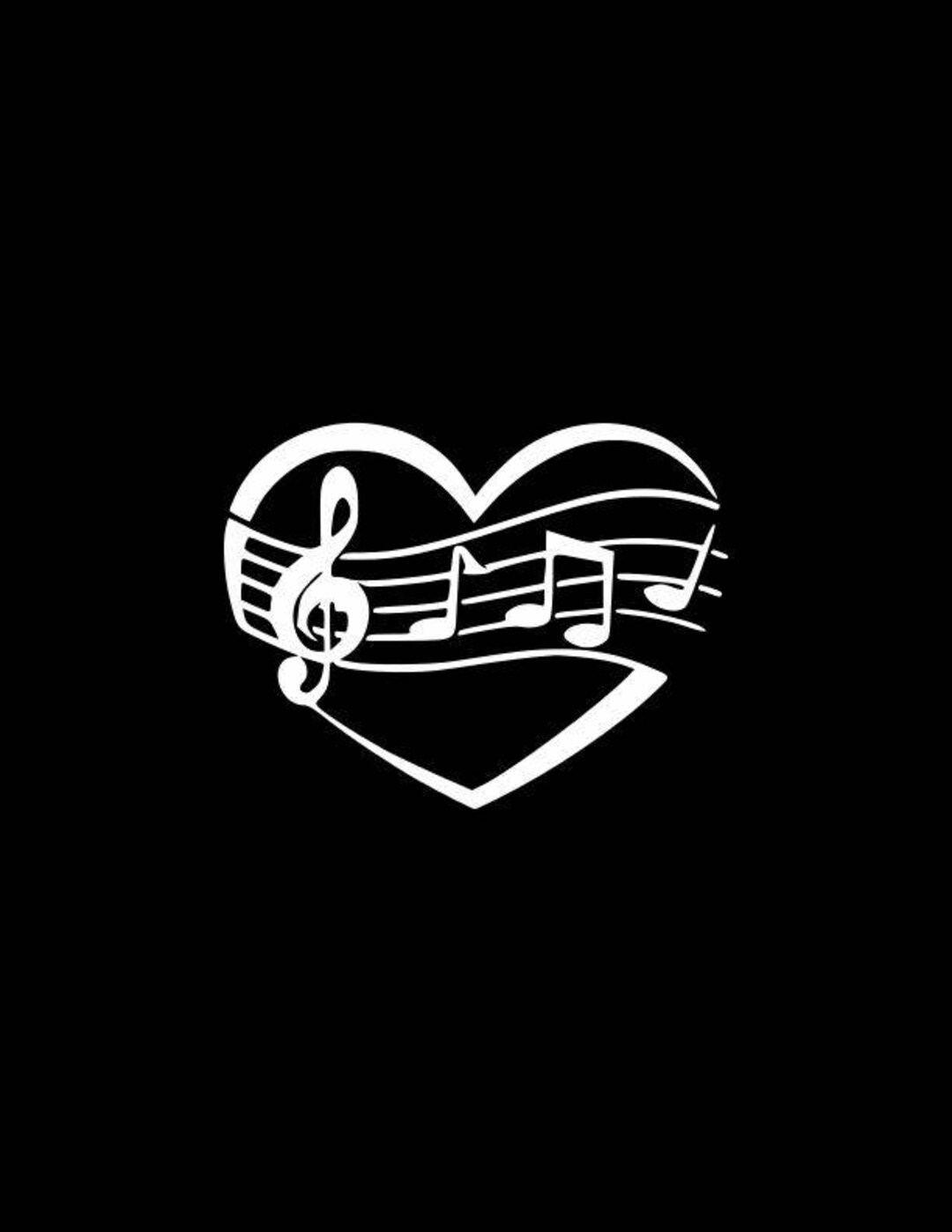Music Decal, Love Music Decal, Music of the Heart, Musician Decal,music ...