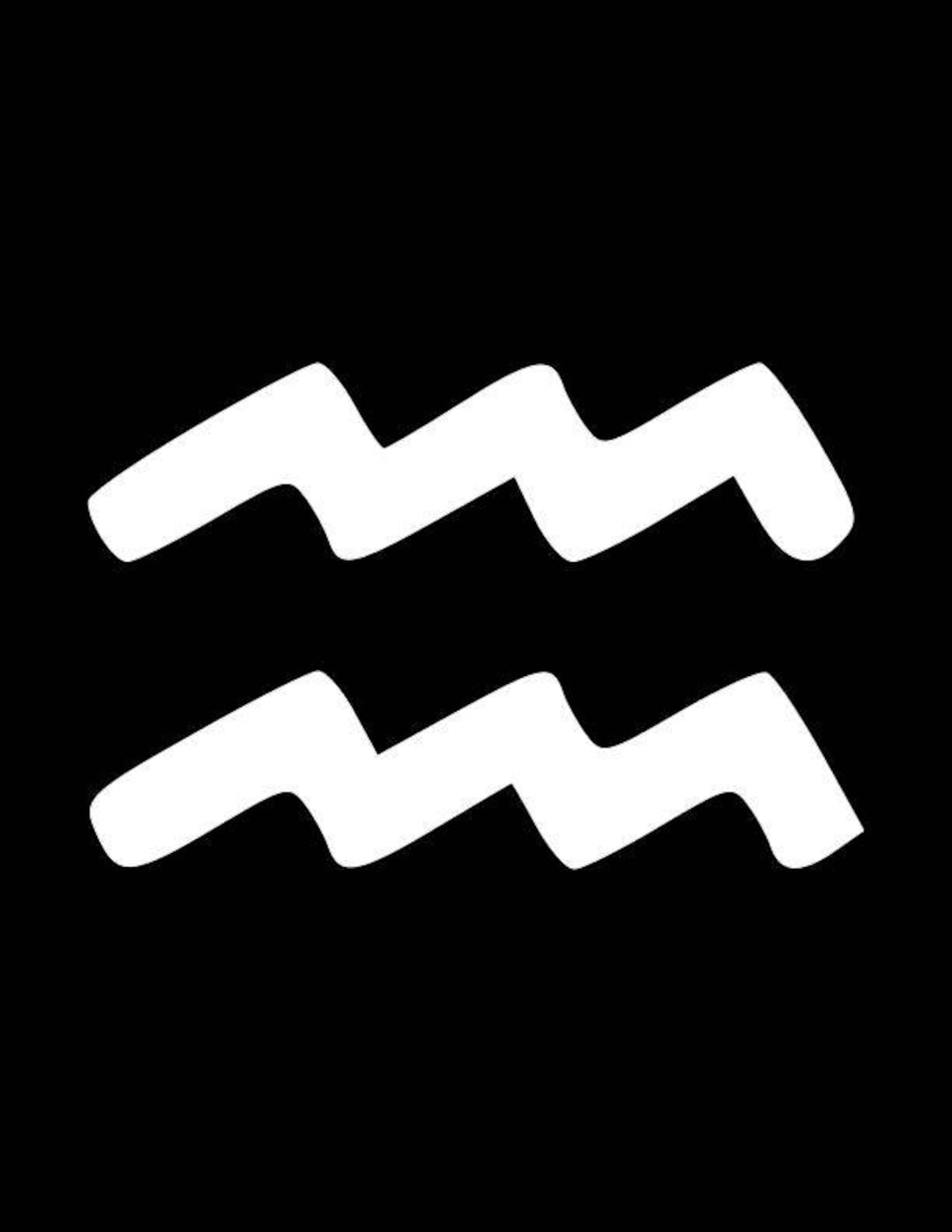 Aquarius Sign Decal Aquarius Symbol Sticker Car Decal Window Decal Wall ...
