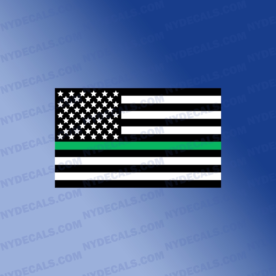 Thin Green Line Flag Decal ,military Decal, American Military Flag ...