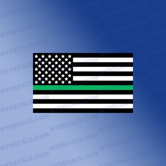 Thin Green Line Flag Decal military Decal American Military | Etsy
