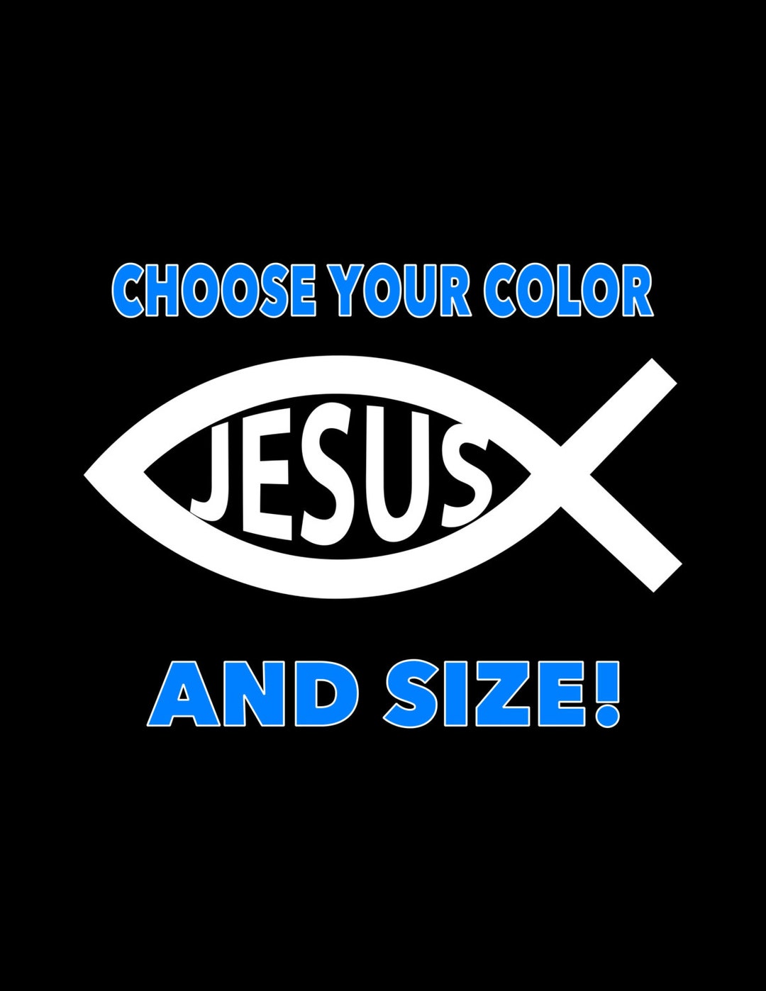 Jesus Fish Decal Jesus Sticker Christian Fish Symbol Car Sticker ...