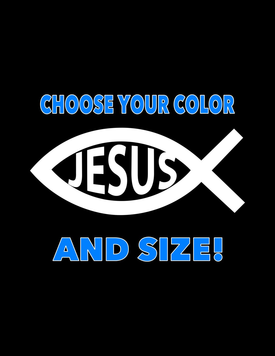 Jesus Fish Decal Jesus Sticker Christian Fish Symbol Car | Etsy