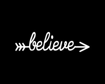 Believe Vinyl Decal | Etsy