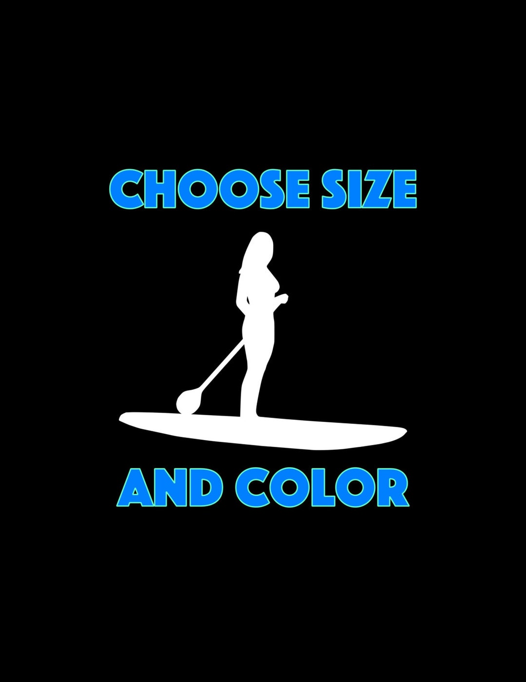 Paddle Board Decal Paddle Board Silhouette Sticker Laptop Car Window ...