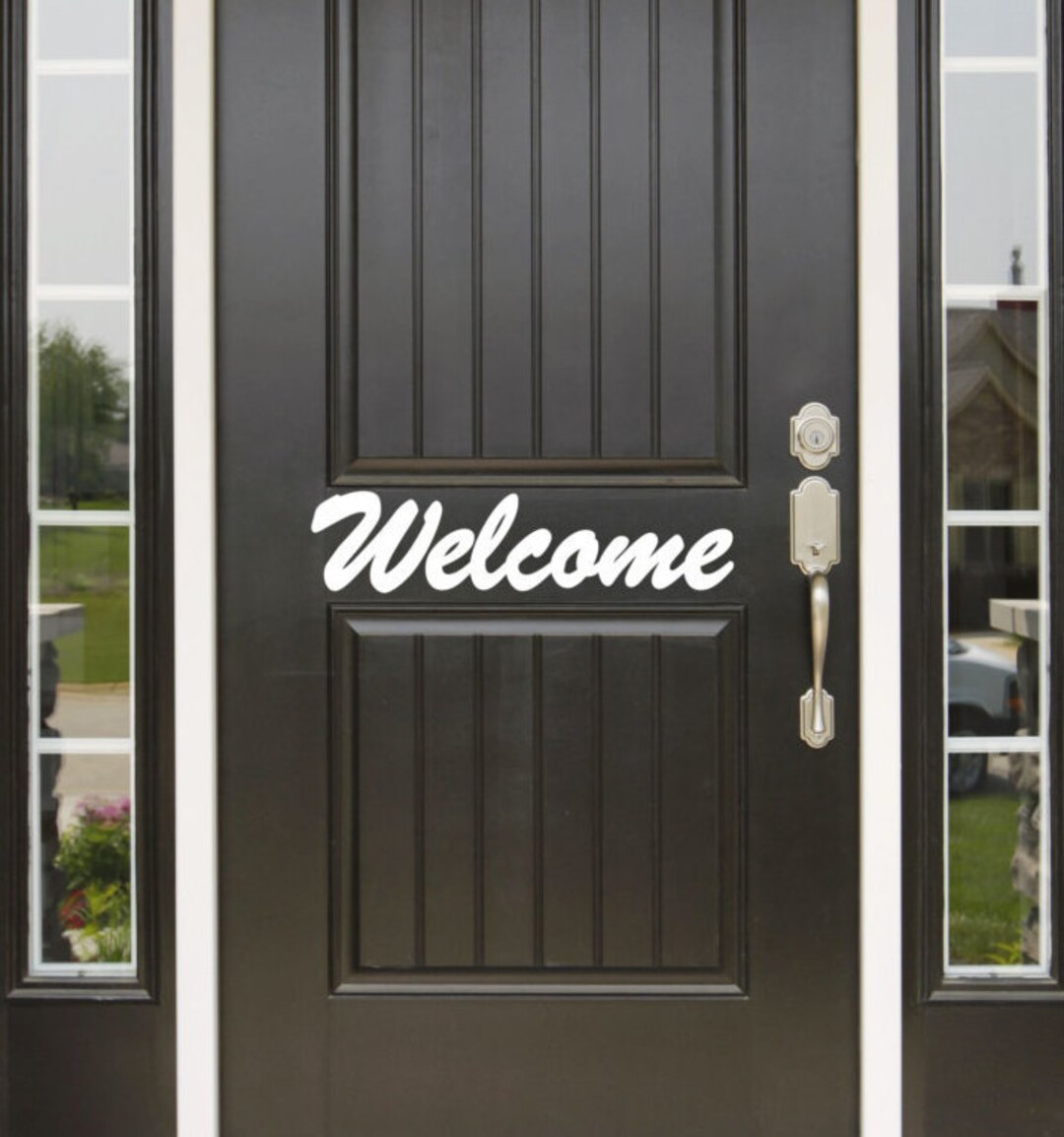 Welcome Door Vinyl Decal Outdoor Weatherproof Vinyl Sticker 18 Colors ...