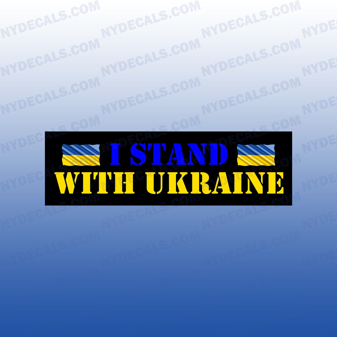 I Stand With Ukraine Decal, Ukraine Bumper Sticker, Ukraine Flag, Stand ...