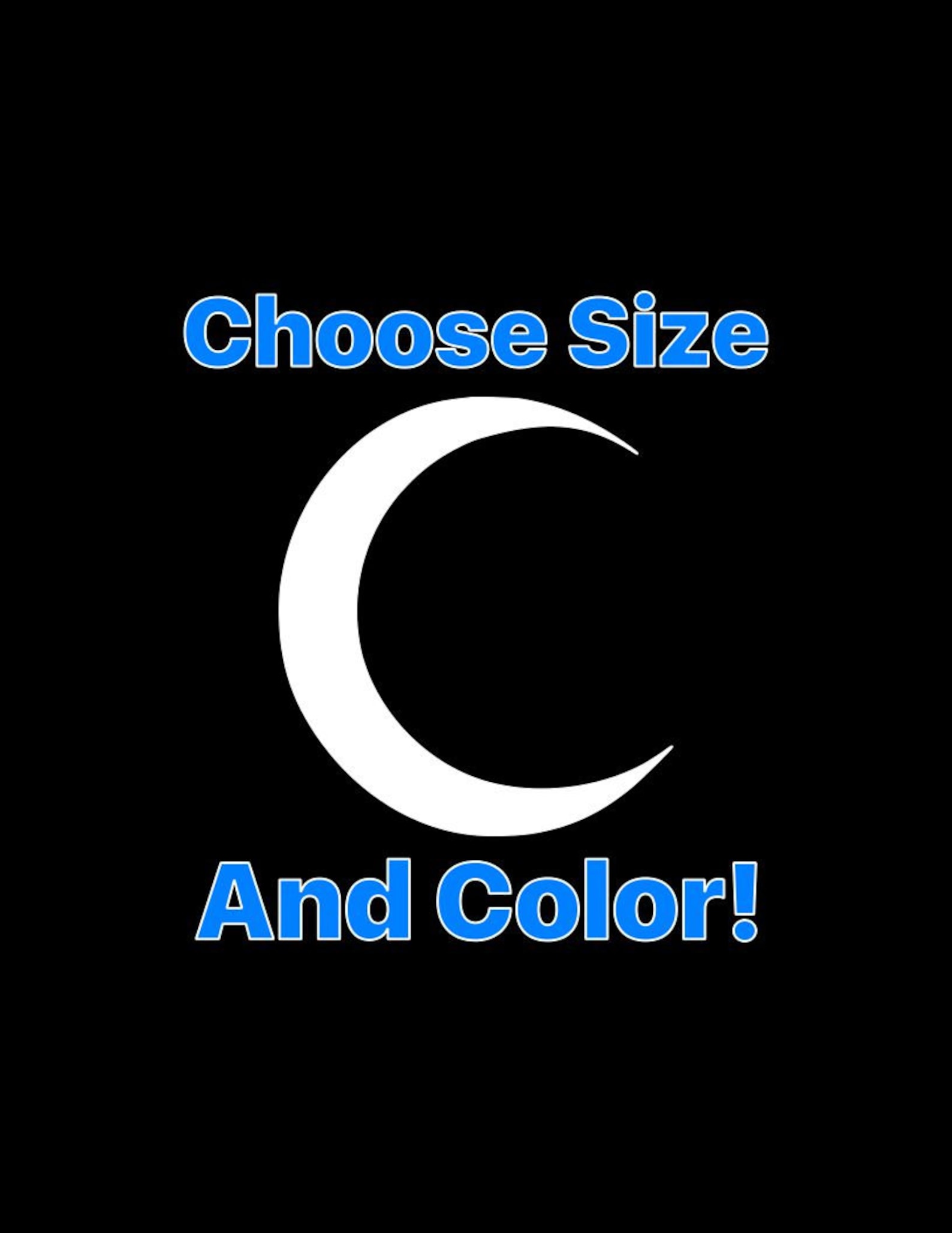Crescent Moon Vinyl Decal Crescent Moon Sticker Car Truck - Etsy