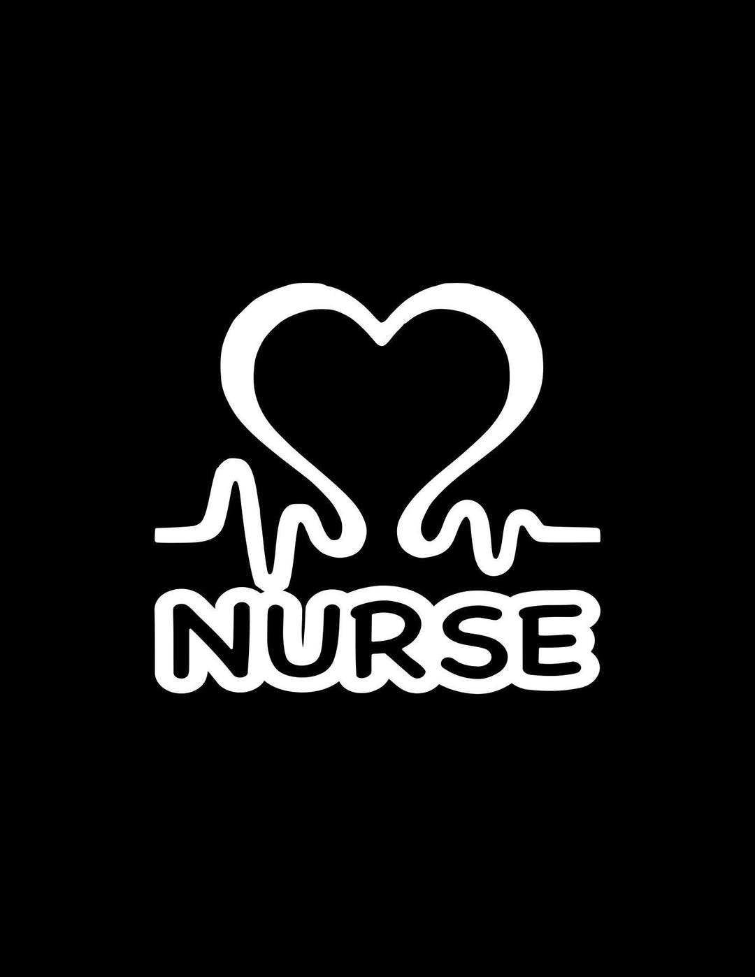 Nurse Decal Nurse Car Decal Heartbeat Decal Love Nurse Decal RN Gifts ...