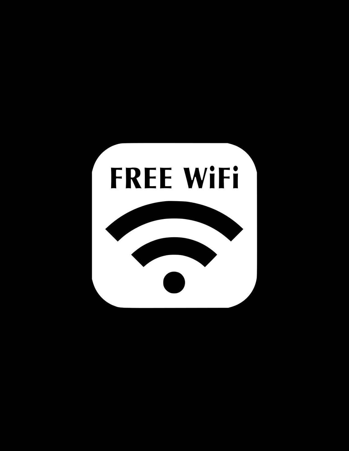 Free Wifi Decal Wifi Decal Wifi Store Decal Wifi Door Decal | Etsy