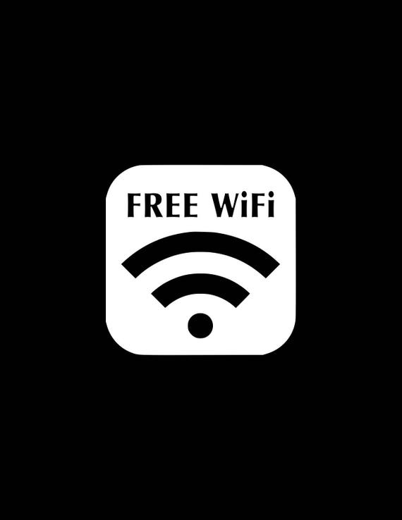 Free Wifi Decal Wifi Decal Wifi Store Decal Wifi Door Decal | Etsy