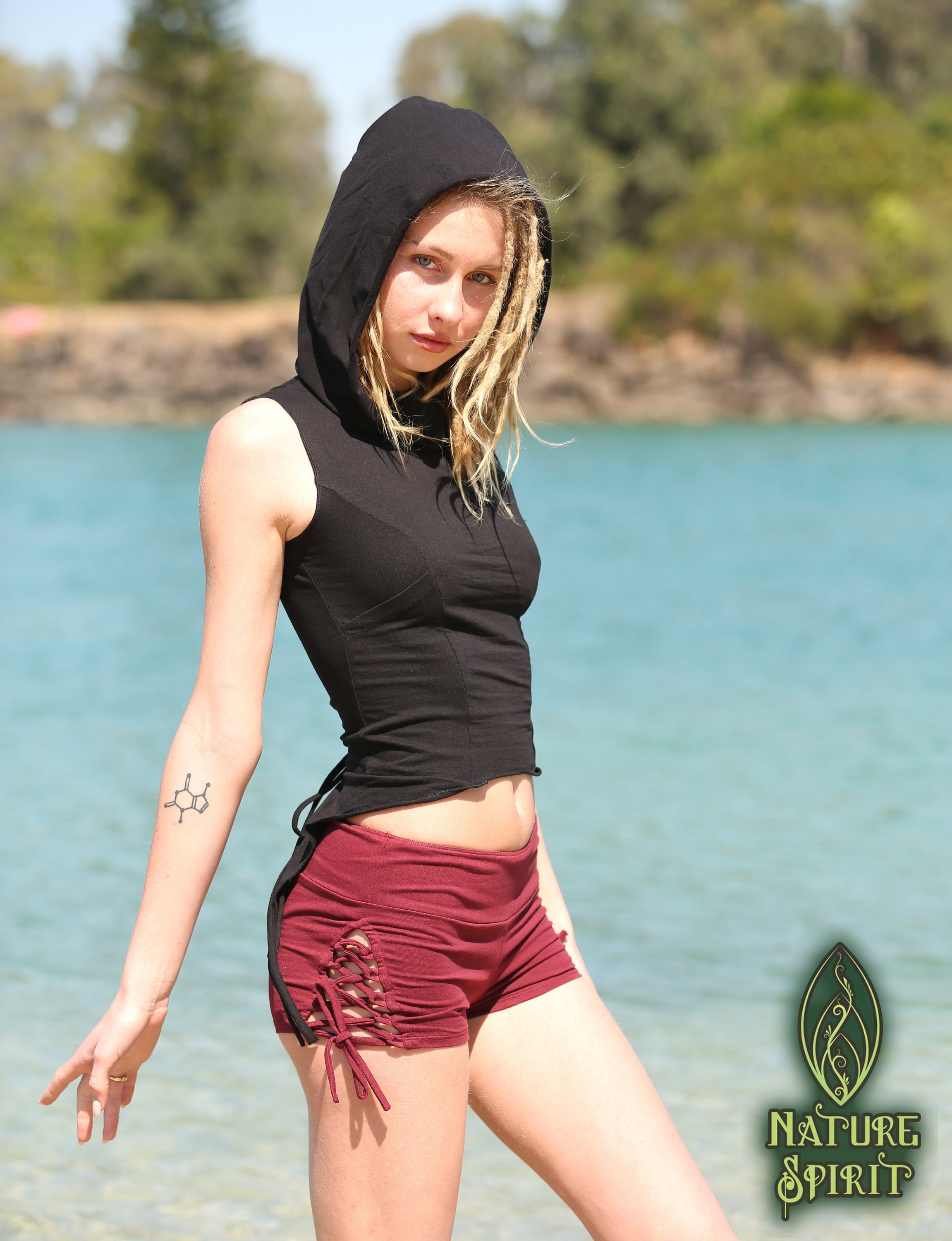 Pixie Festival Hood Top, Hippie Rave Psytrance Style, Fairy Elven ...