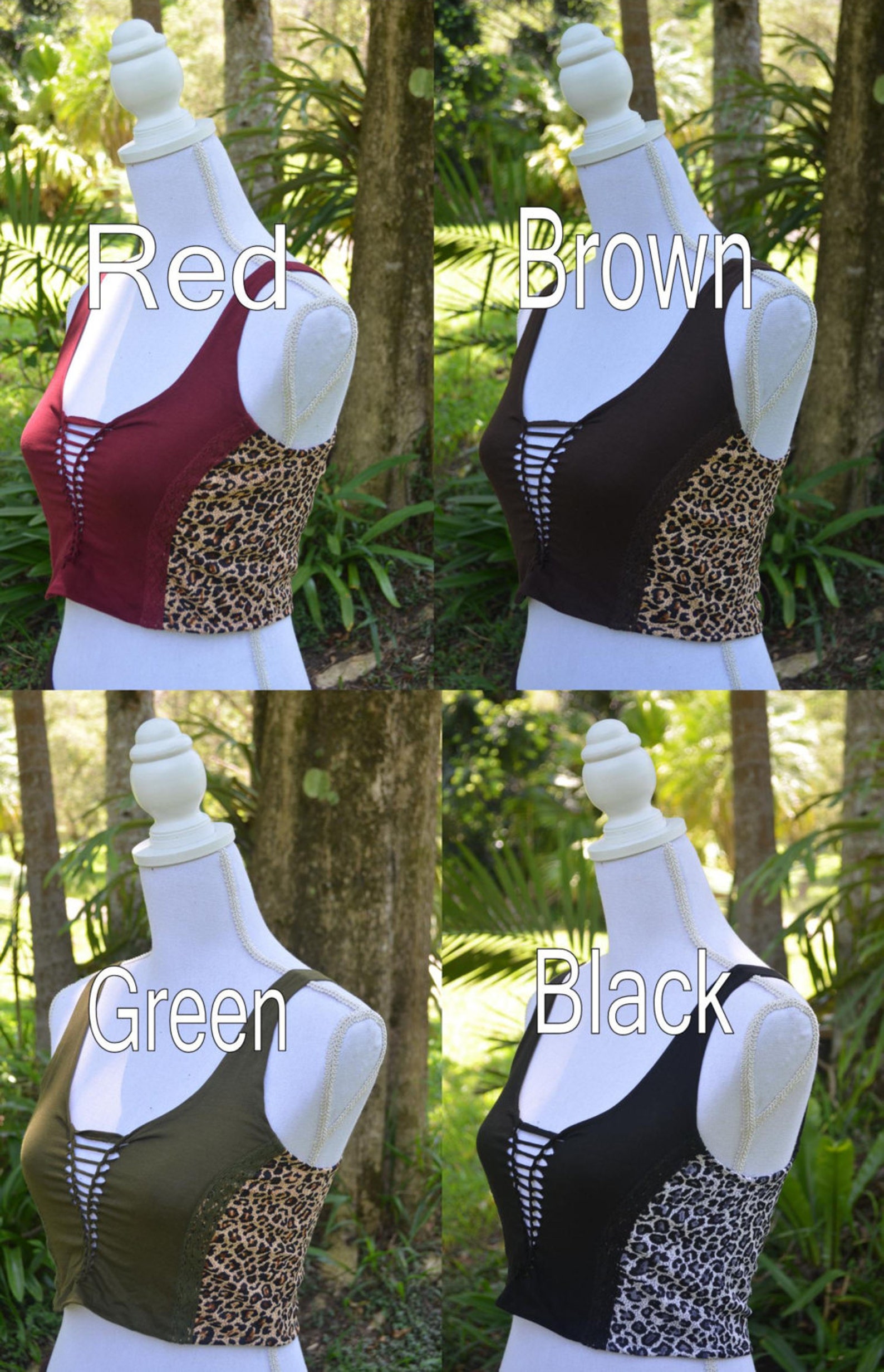 Sexy Leopard Top Green Braided Top Crop Top Tank Midriff Etsy