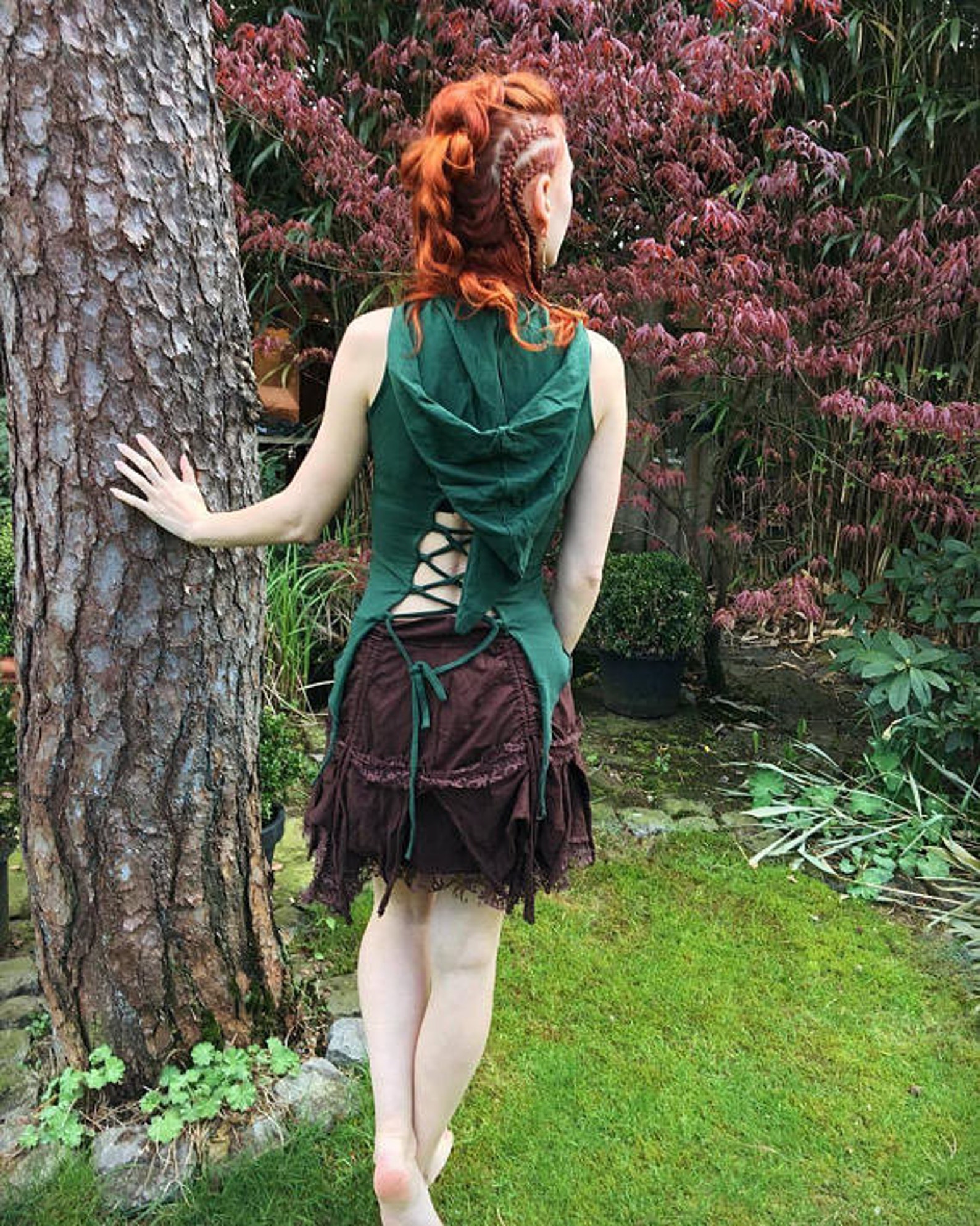 Pixie Festival Hood Top, Hippie Rave Psytrance Style, Fairy Elven ...