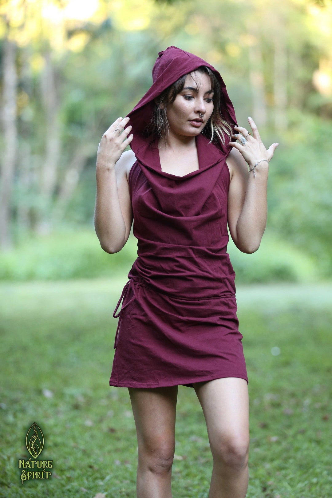 Pixie Hood Dress, Faerie Dress, Pixie Clothing, Psytrance Dress ...