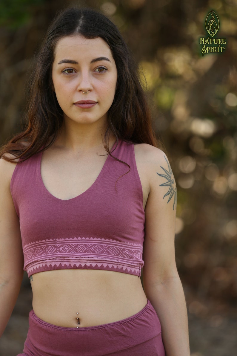 Hand Block Yoga Bra Bralette Sports Bra Yoga Top Festival - Etsy