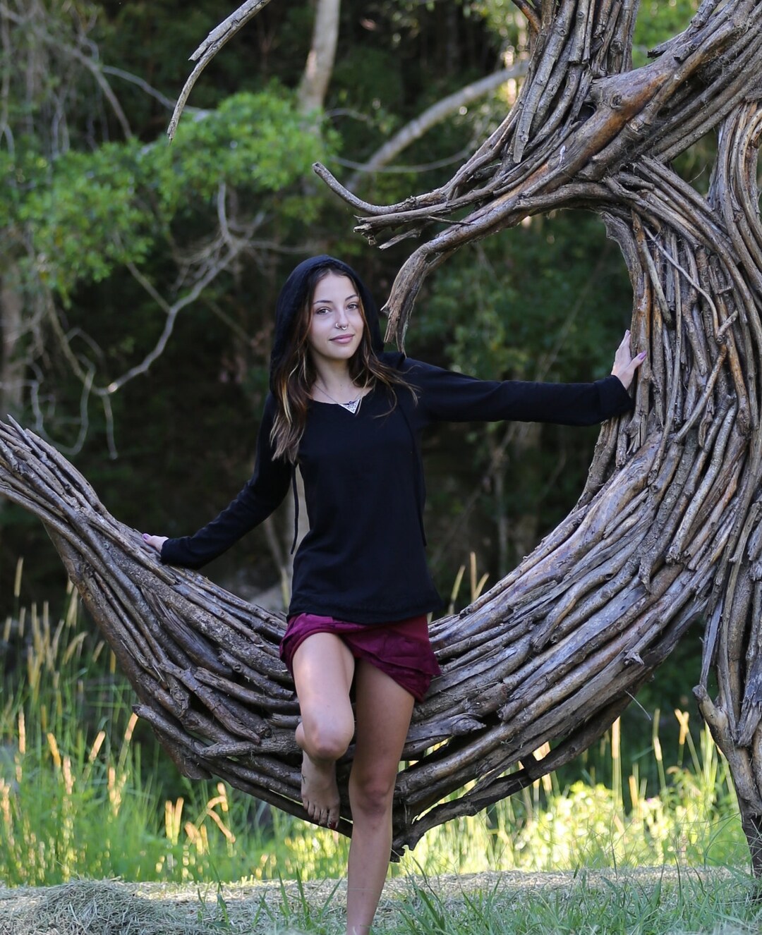 Rave Clothing, Boho Blossom Hood Top, Pullover Hoodie, Festival Top ...