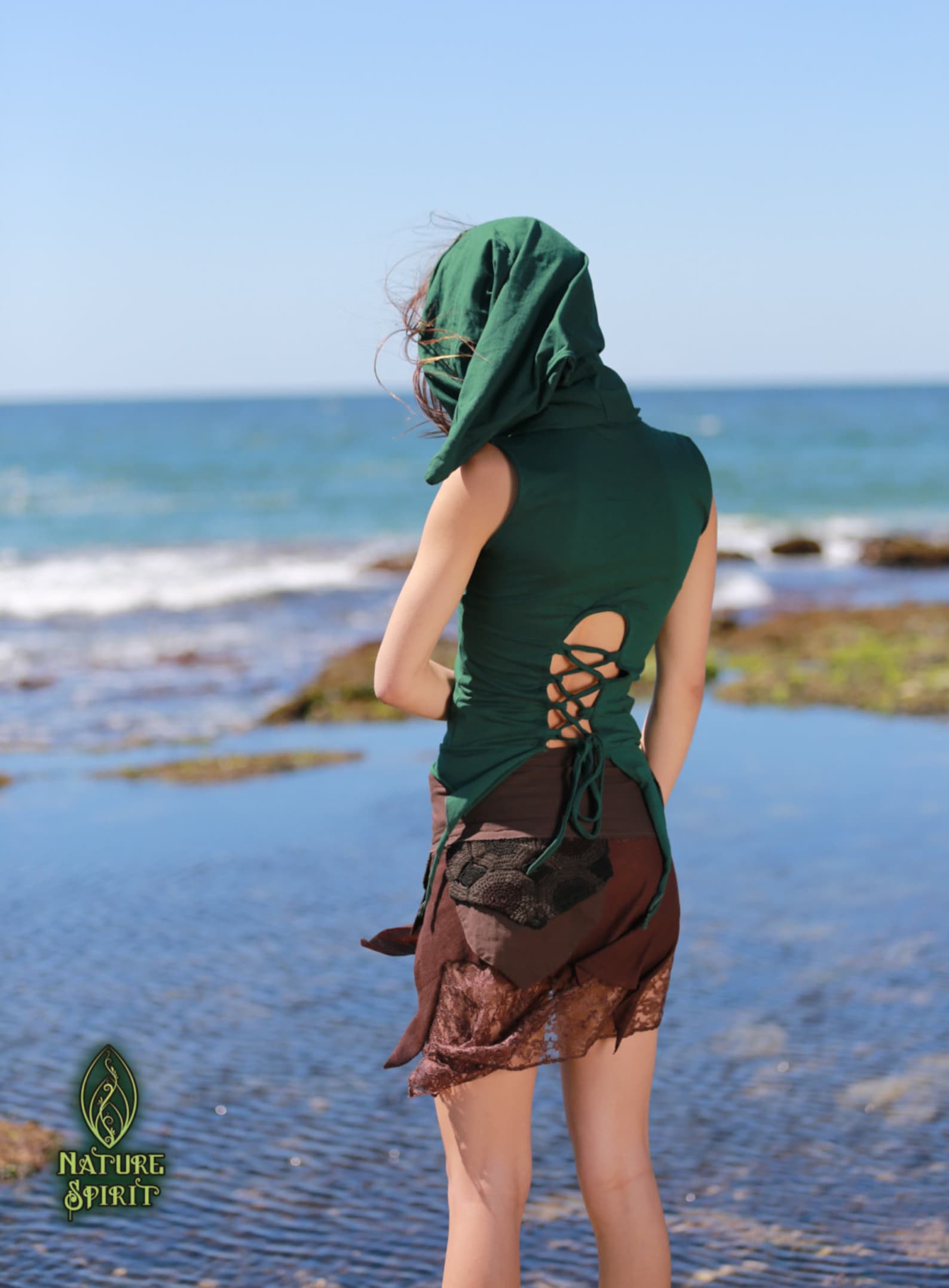 Pixie Festival Hood Top, Hippie Rave Psytrance Style, Fairy Elven ...