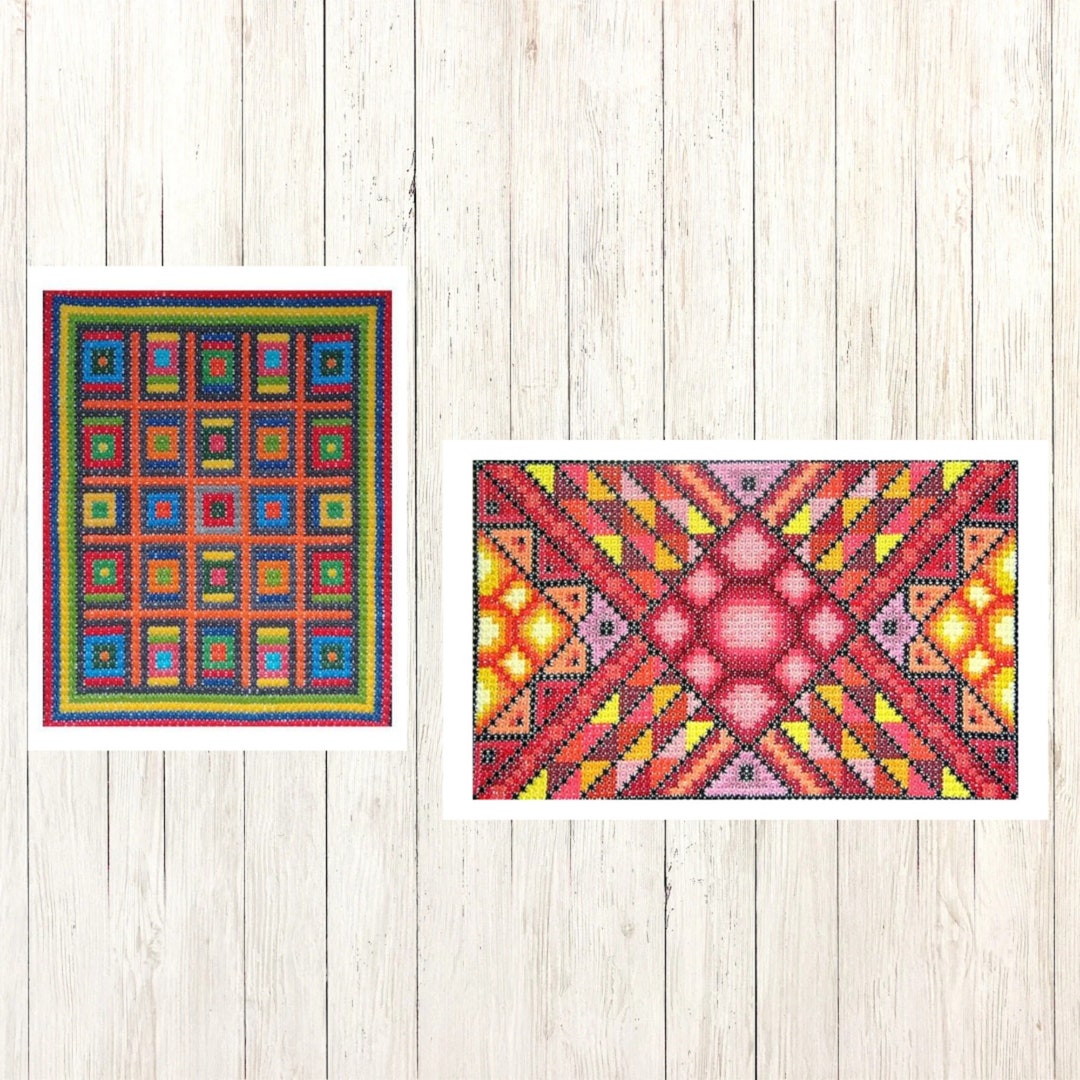 Sampler Cross Stitch Pattern PDF Set Double Cross Stitch DIY - Etsy