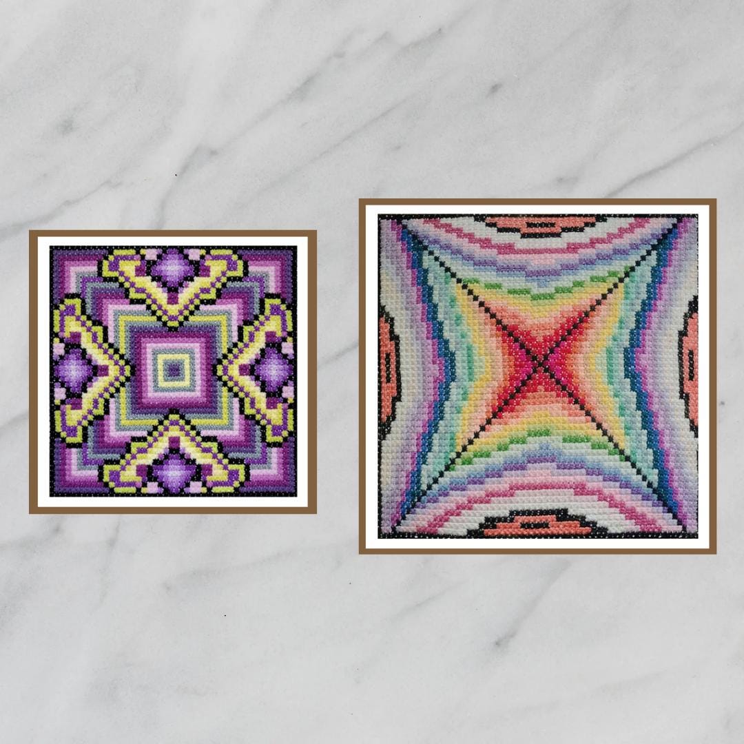 Double Cross Stitch Pattern Set | Modern Embroidery (PDF Pattern) - Etsy
