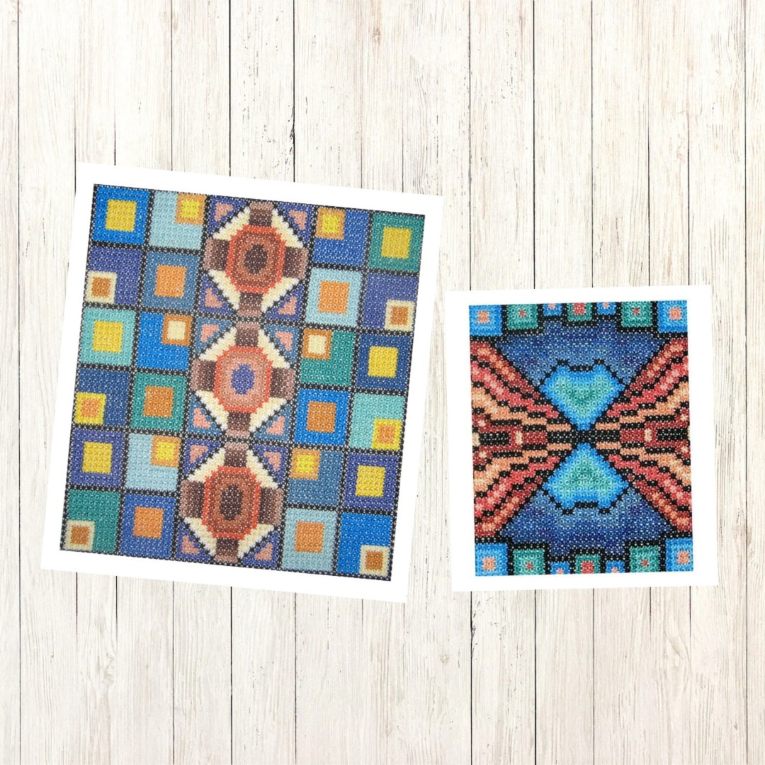 Mid Century Modern Sampler Cross Stitch Pattern PDF Set With Stitch ...