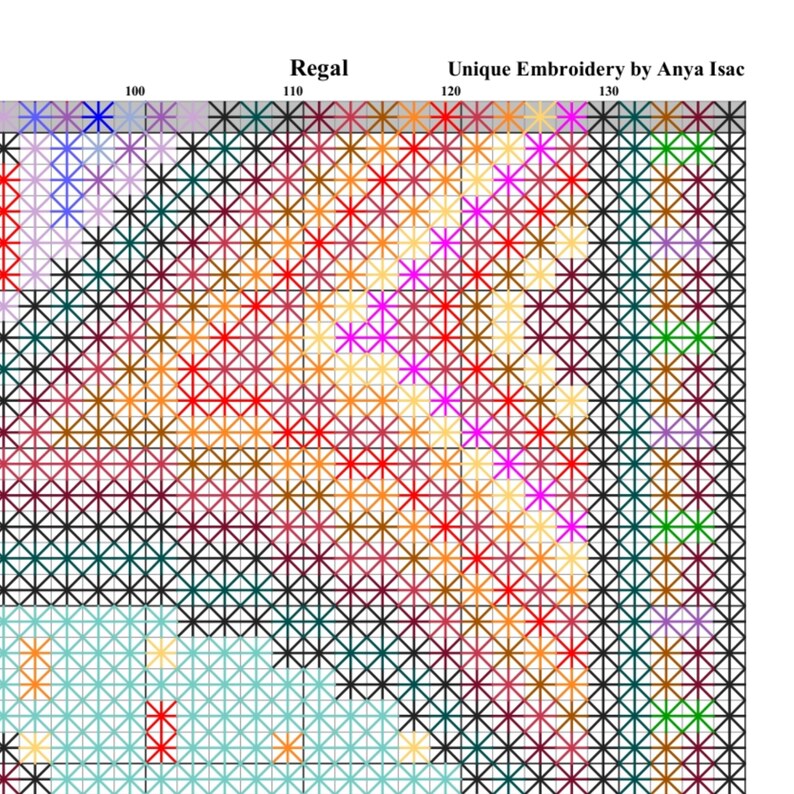 Regal Cross Stitch Pattern – Double Stitch Sampler, Abstract Art (PDF ...