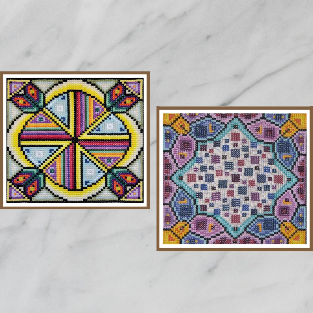 Sampler Cross Stitch Pattern SET, Modern Geometric Embroidery (PDF ...