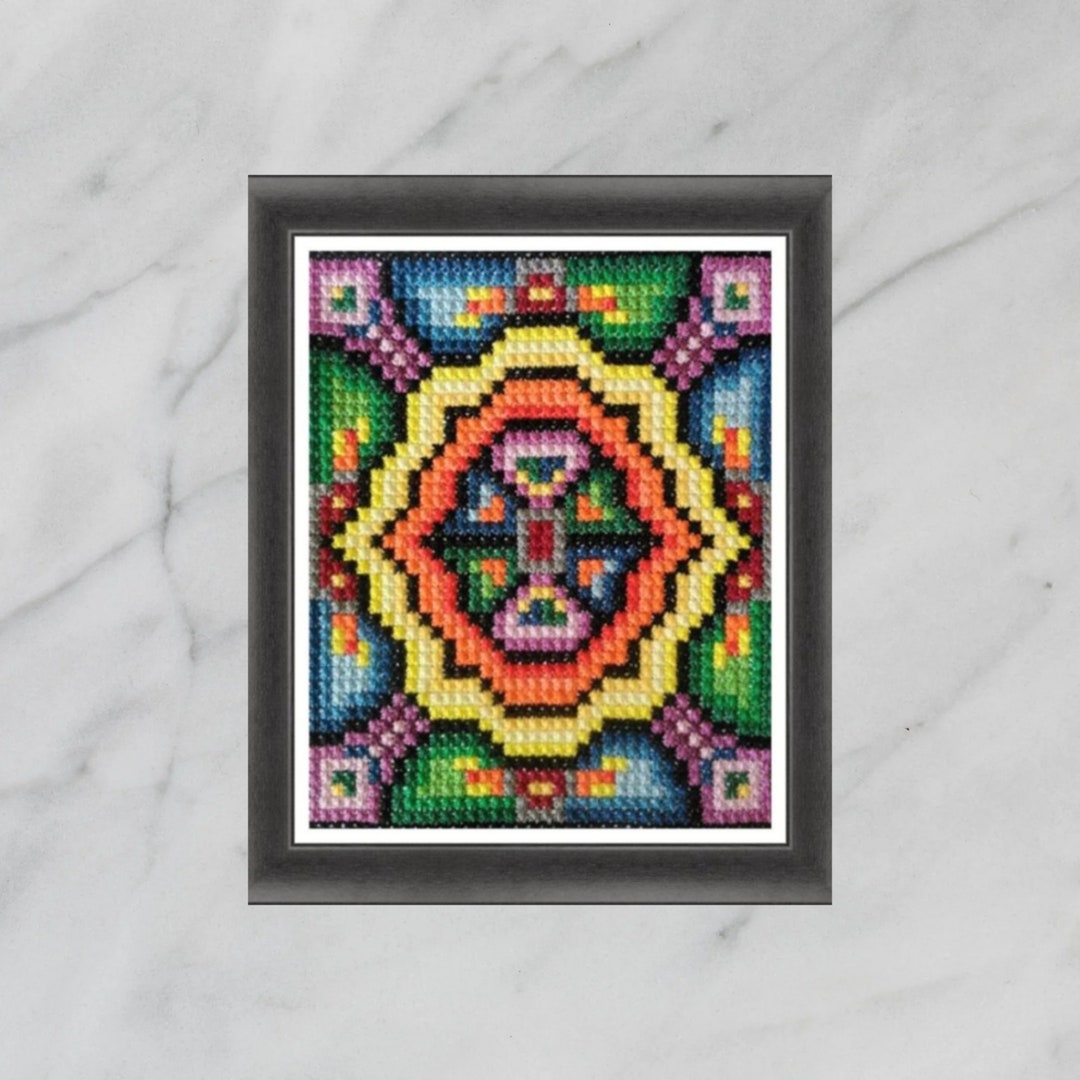 Sampler Cross Stitch Pattern PDF - Kaleidoscope | Double Cross Stitch ...