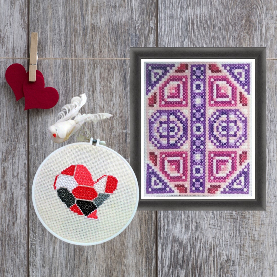 Sampler Cross Stitch Patterns, Hand Embroidery PDF, DIY Purse & Love ...