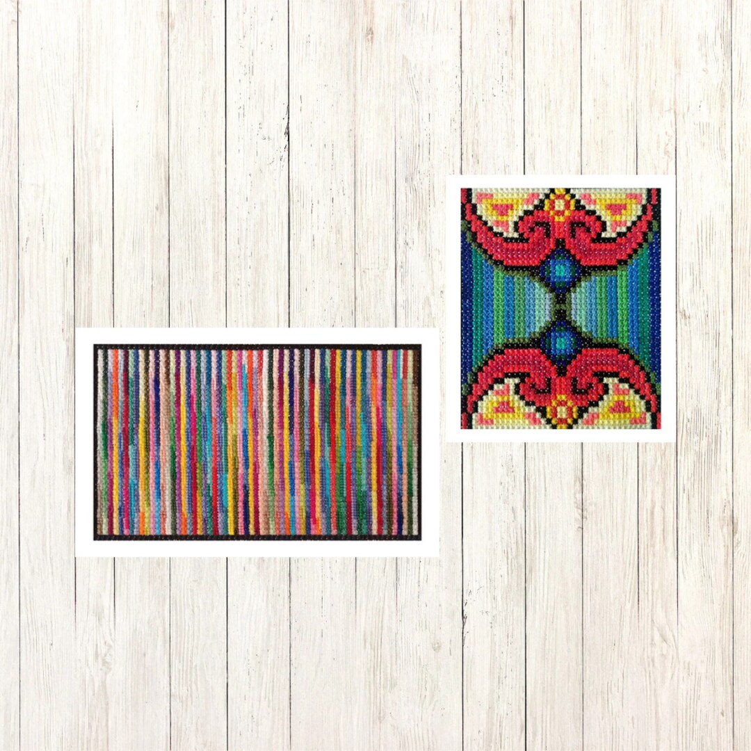 Gradient Hand Embroidery Sampler Cross Stitch Pattern PDF Set, DIY ...