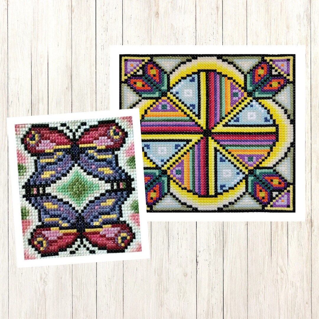 Sampler Cross Stitch Pattern Set, Double Cross Stitch Charts, DIY Cross ...