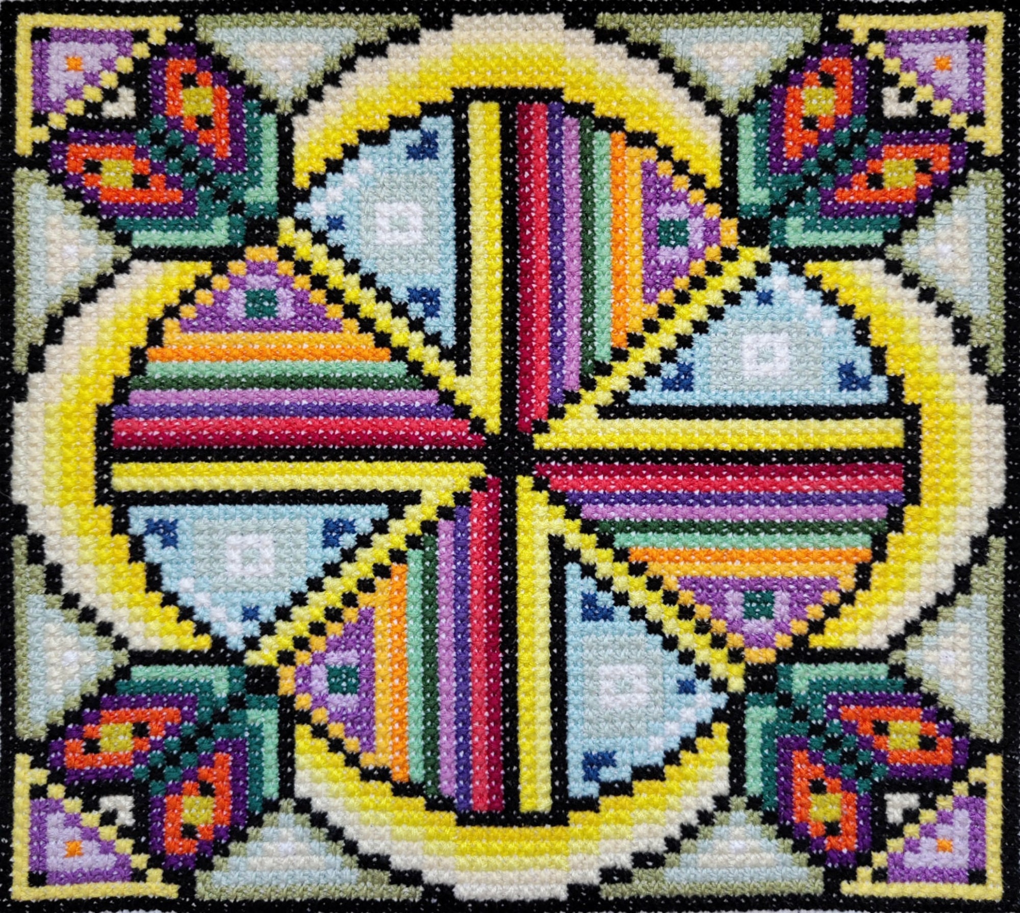 Mid Century Modern Cross Stitch Patterns, Colorful Needlepoint (PDF ...