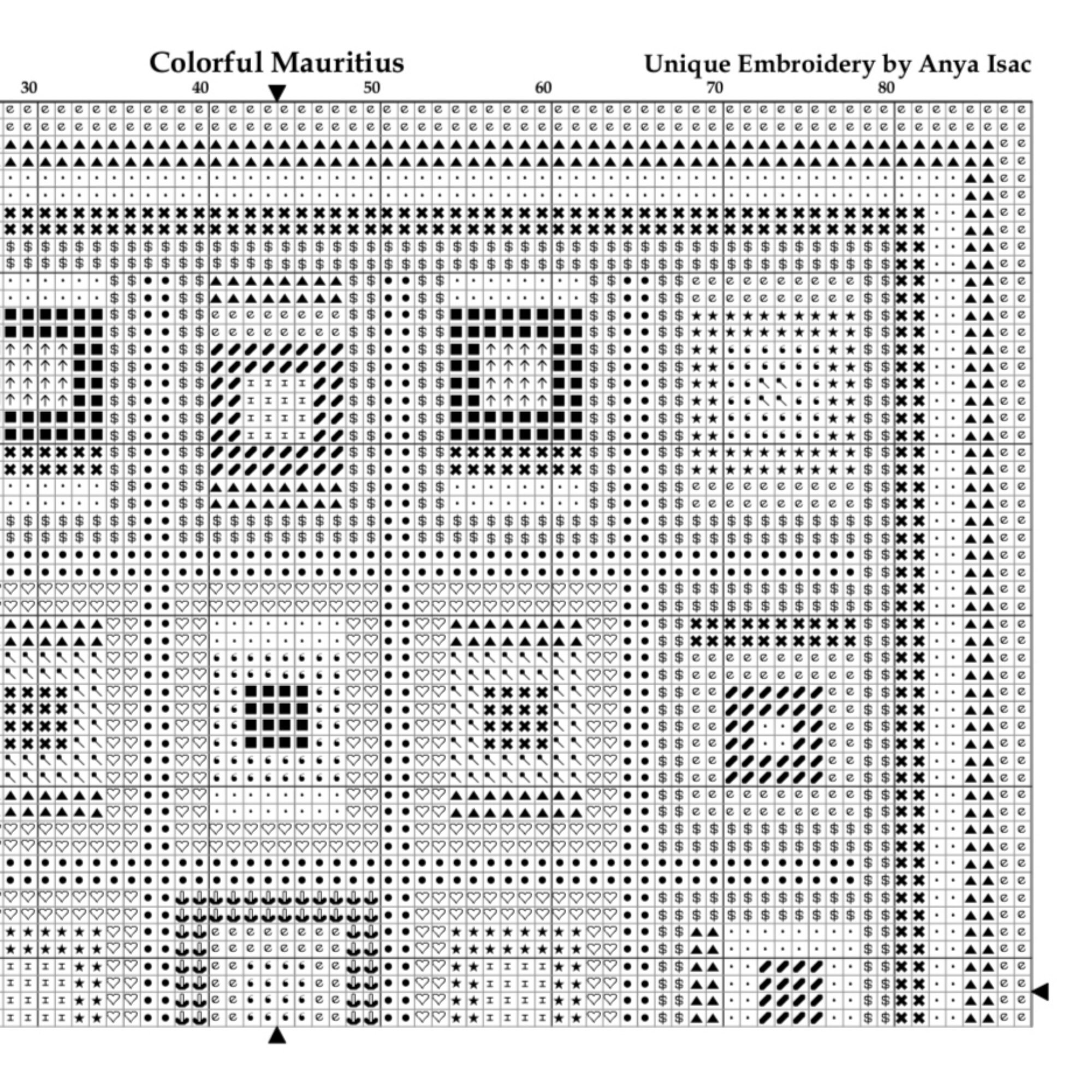 Mid Century Modern Cross Stitch Pattern PDF Colorful Mauritius, Double ...