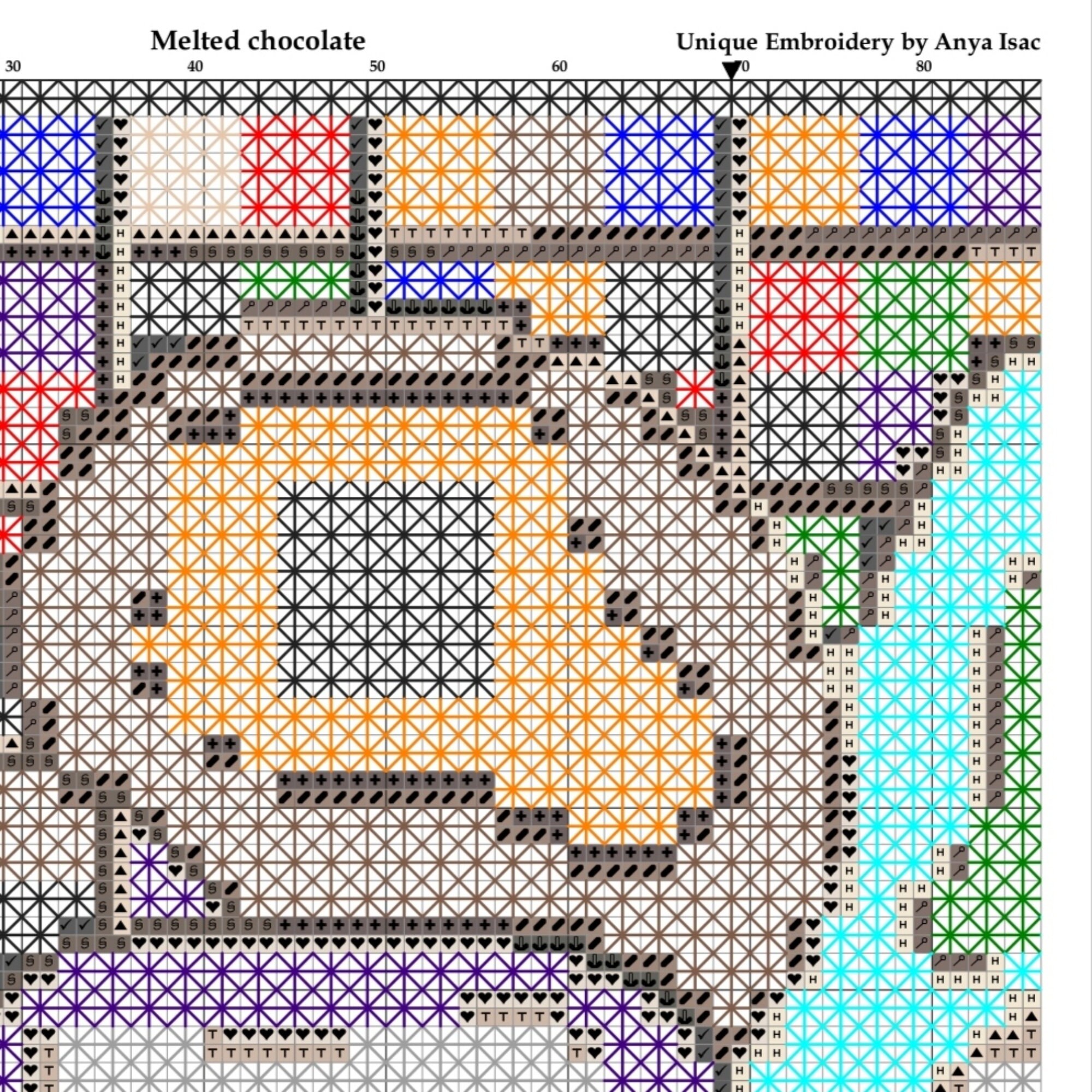 Mid Century Modern Cross Stitch Pattern Melted Chocolate - Etsy