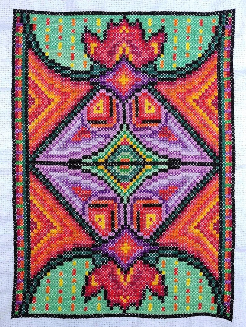 Regal Cross Stitch Pattern – Double Stitch Sampler, Abstract Art (PDF ...