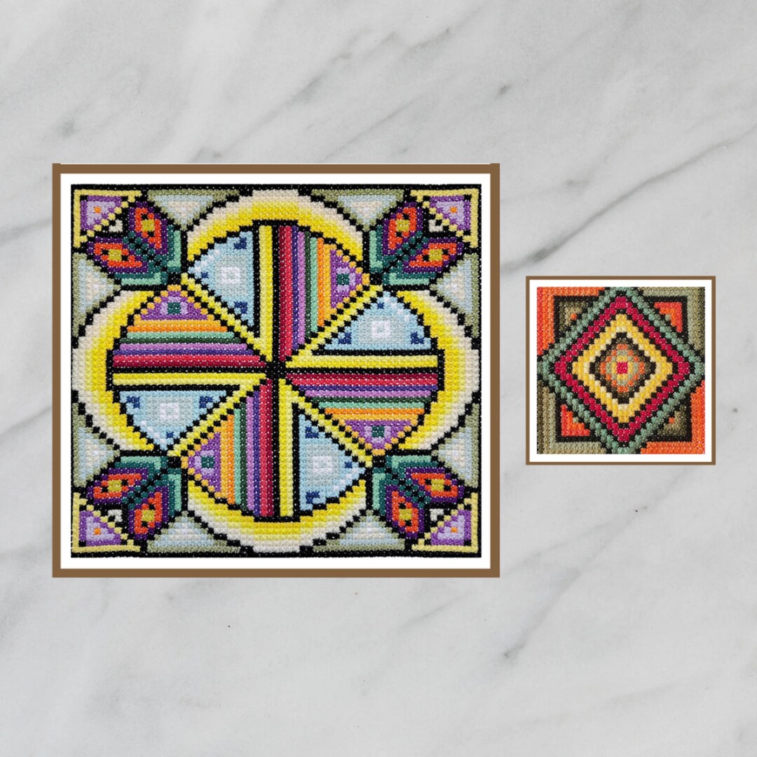 PDF Cross Stitch Pattern Set + Tutorial | Pillow Cross Stitch Easy ...