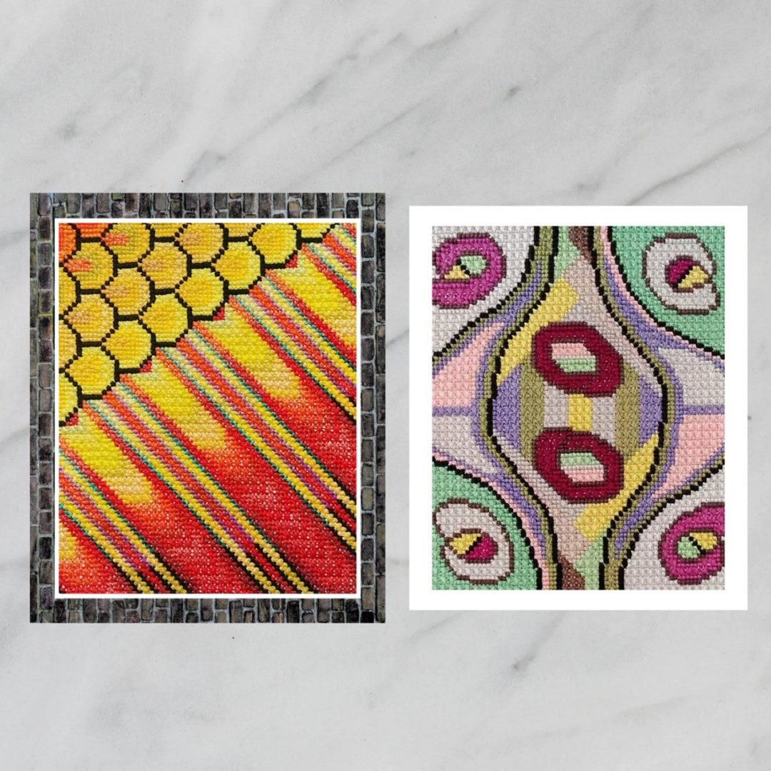 Double Cross Stitch PDF Pattern Set, Geometric Sampler (digital ...