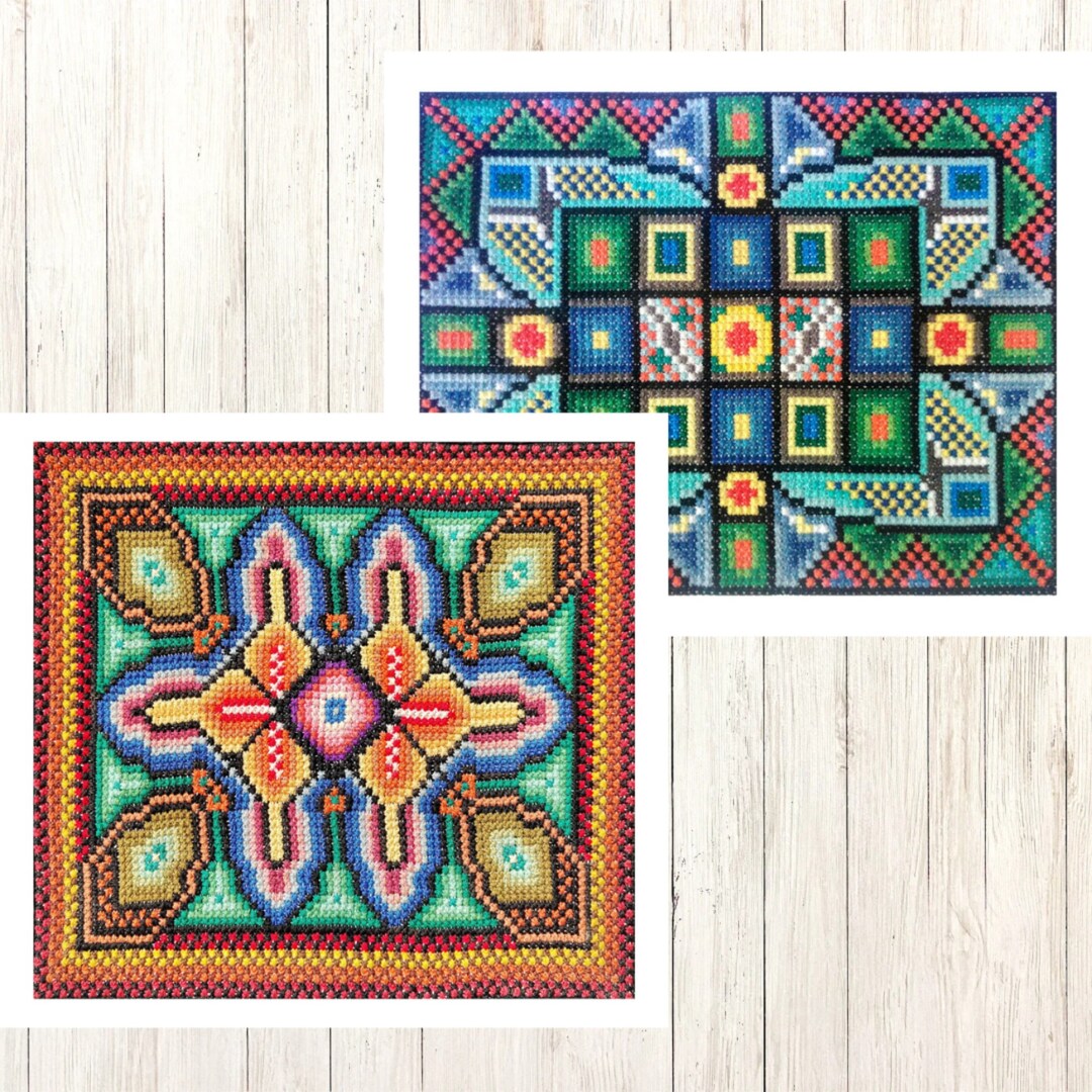 Double Cross Stitch Pattern Set, Geometric Embroidery (PDF Pattern) - Etsy