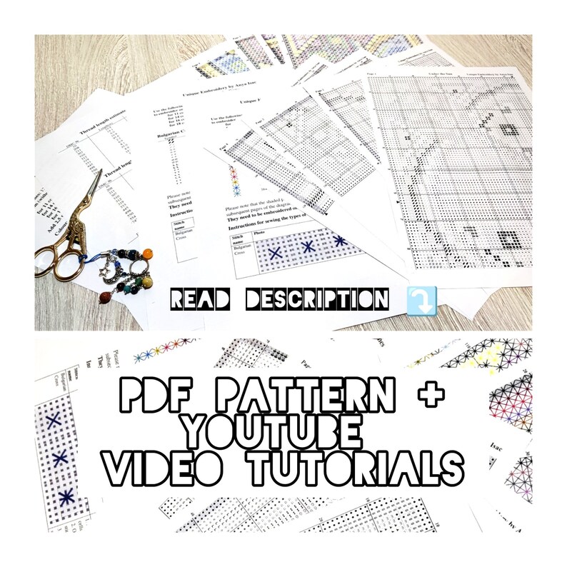 Regal Cross Stitch Pattern – Double Stitch Sampler, Abstract Art (PDF ...