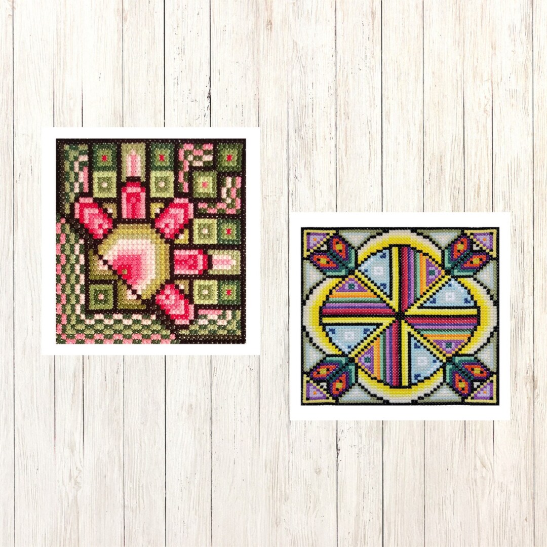 Double Cross Stitch Pattern SET, Modern Geometric Embroidery (PDF) - Etsy