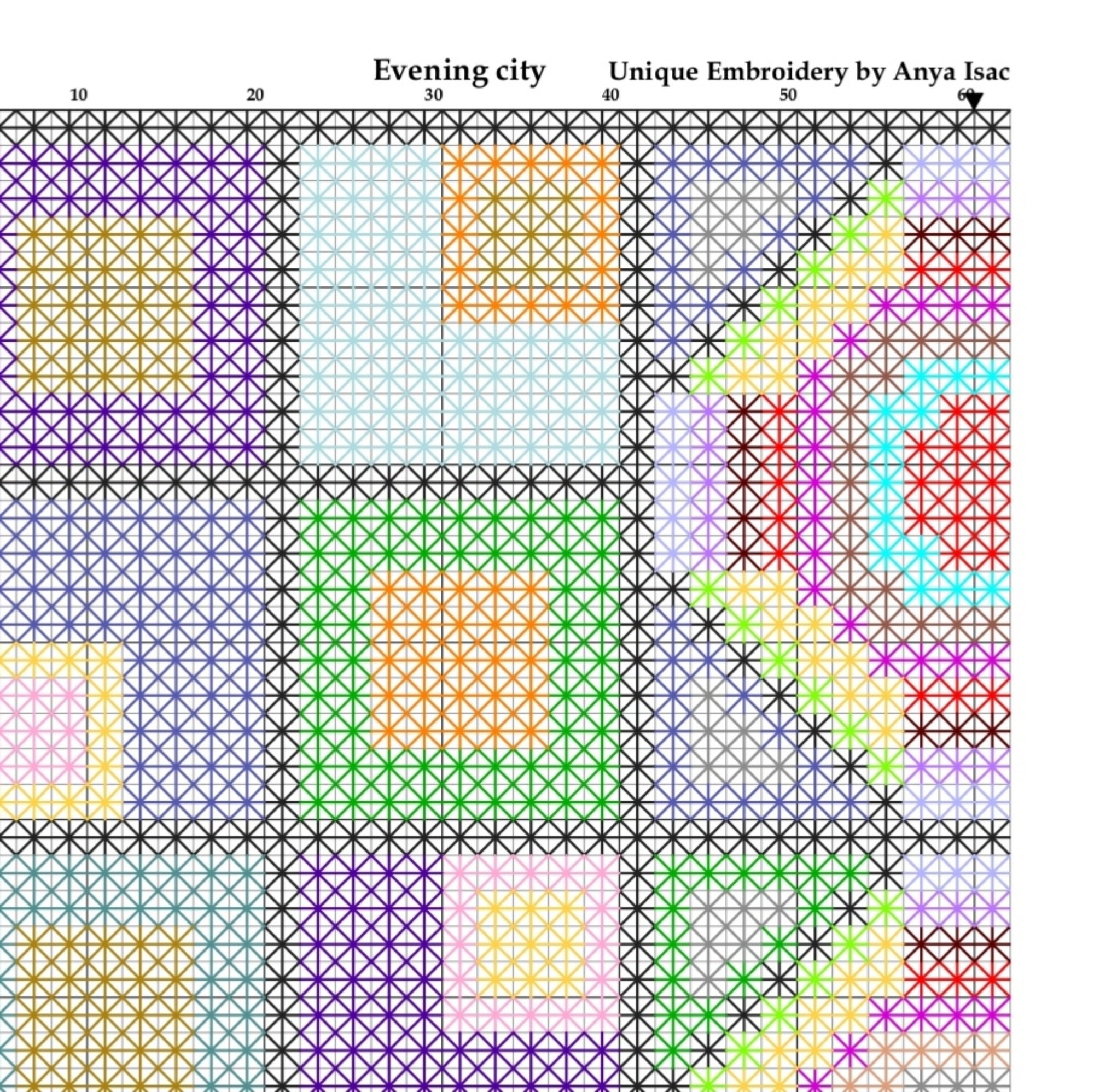 Mid Century Modern Sampler Cross Stitch Pattern PDF Evening - Etsy