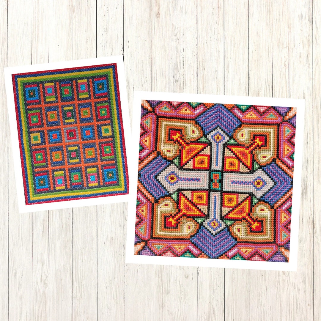 Double Cross Stitch Pattern Set, Modern Embroidery (PDF Pattern) - Etsy